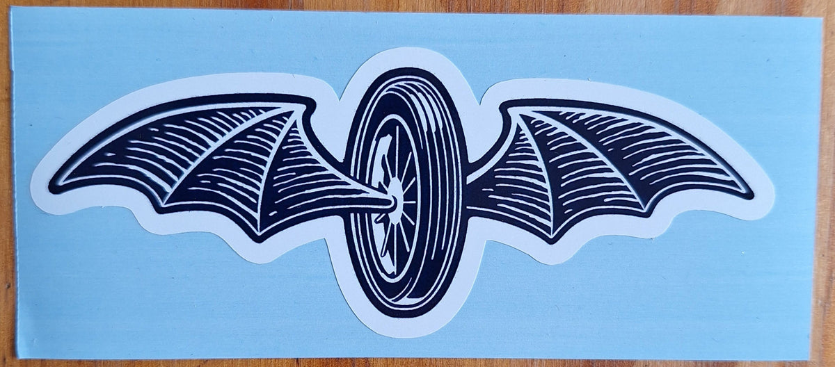 BAT-WINGED WHEEL - Vinyl STICKER • GOTH - RAT ROD - BIKER – Mani-Yack ...