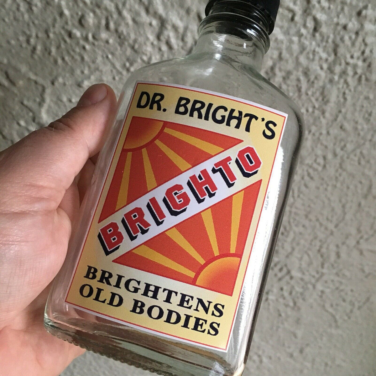 BRIGHTO • STICKER • THE THREE STOOGES! Prop reproduction for Bottles o ...